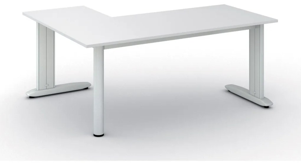 Rohový kancelářský stůl PRIMO FLEXIBLE, 180x140 cm, bílá