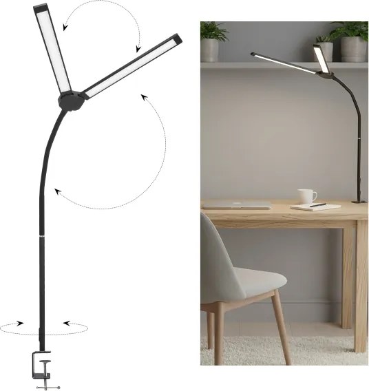 Brilagi - LED Stmívatelná stolní lampa USB VARIO LED/14W/5V 3000-6000K černá