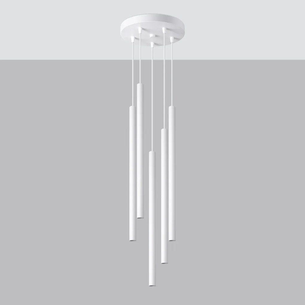 Sollux Lighting Závěsná lampa PASTELO 5P bílá