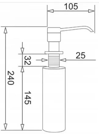 Pyramis 28102701 - Zápustný dávkovač mýdla černá