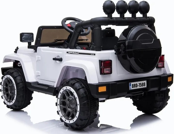 LEAN CARS Elektrické autíčko Jeep BRD-7588 bílé 4x4