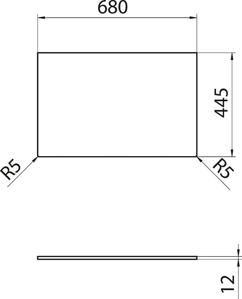 Sapho Odetta deska Rockstone 680 x 12 x 440 mm umělý kámen bílá mat DTR68-0101