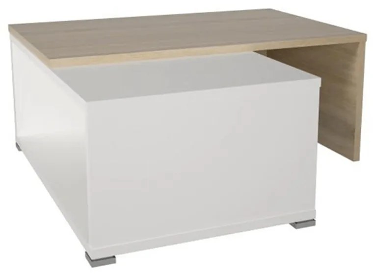Konferenční rozkládací stolek, dub sonoma / bílá, DRON