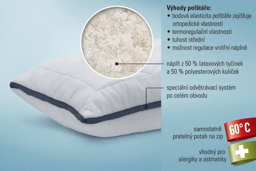 Polštář Traumwell Rozměr: 70x90 cm zip+vak (1500 g), Taška: dárková hnědá taška na zip