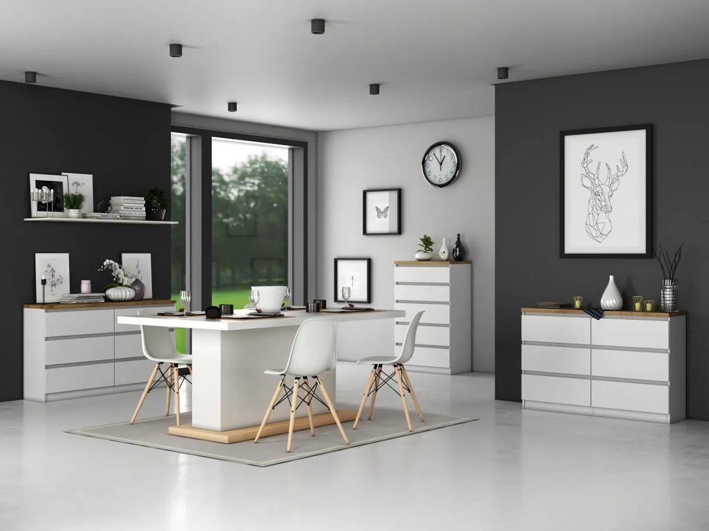 TP Living Komoda ARTISAN M5 bílá - 5 šuplíků