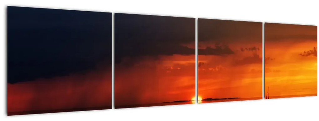 Obraz západu slunce s plachetnicí (160x40 cm), 40 dalších rozměrů