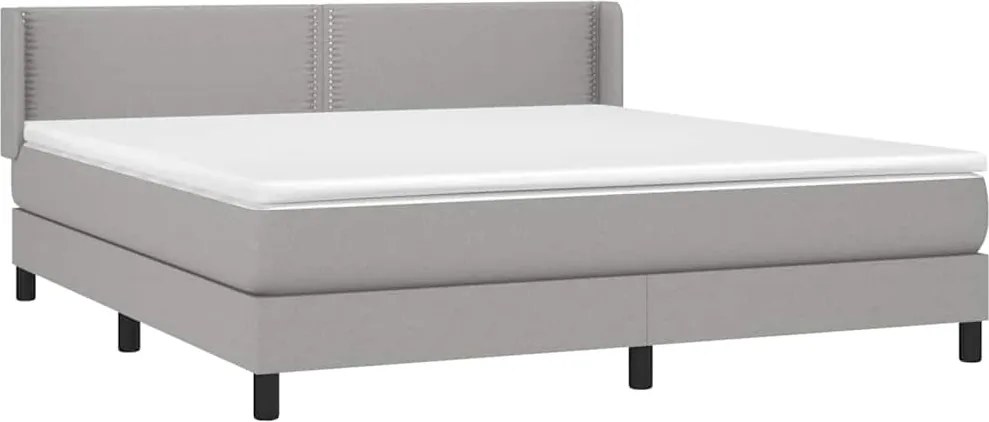 Box spring postel s matrací světle šedá 180 x 200 cm textil 3129649