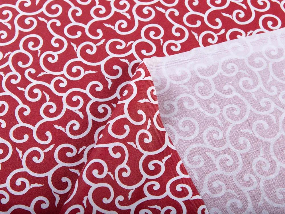 Biante Bavlněný závěs Sandra SA-259 Ornamenty na rubínově červeném 130x150 cm