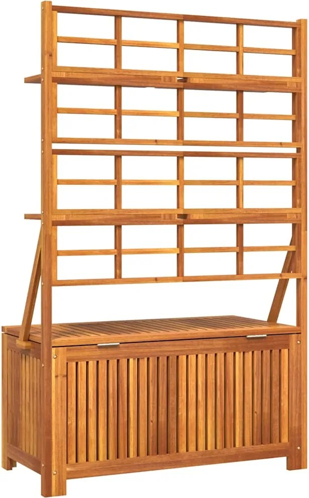 Úložný box s treláží 99 x 50 x 160 cm masivní akáciové dřevo 318760