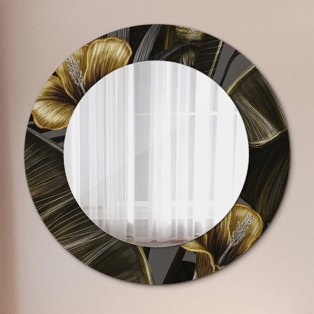 Kulaté zrcadlo tištěný rám Hibiscus flowers fi 50 cm