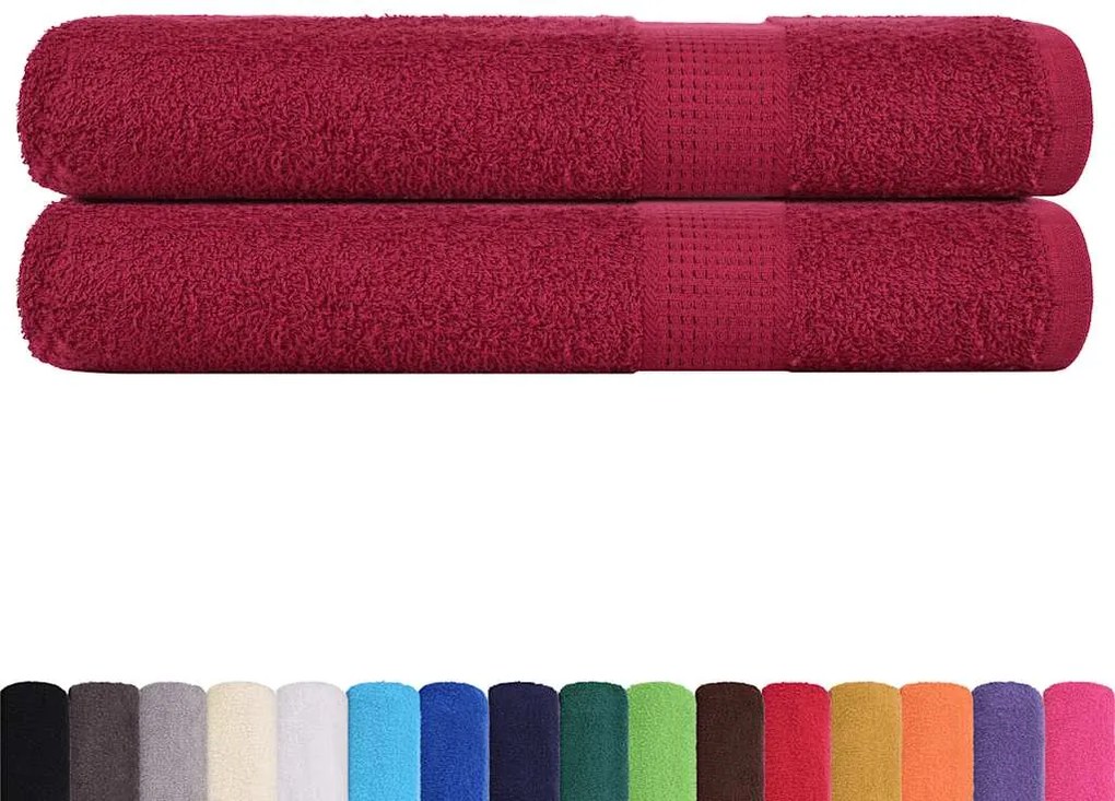 Saunové osušky FROGN 2 ks bordó 80x200 cm 360 g/m² 136743