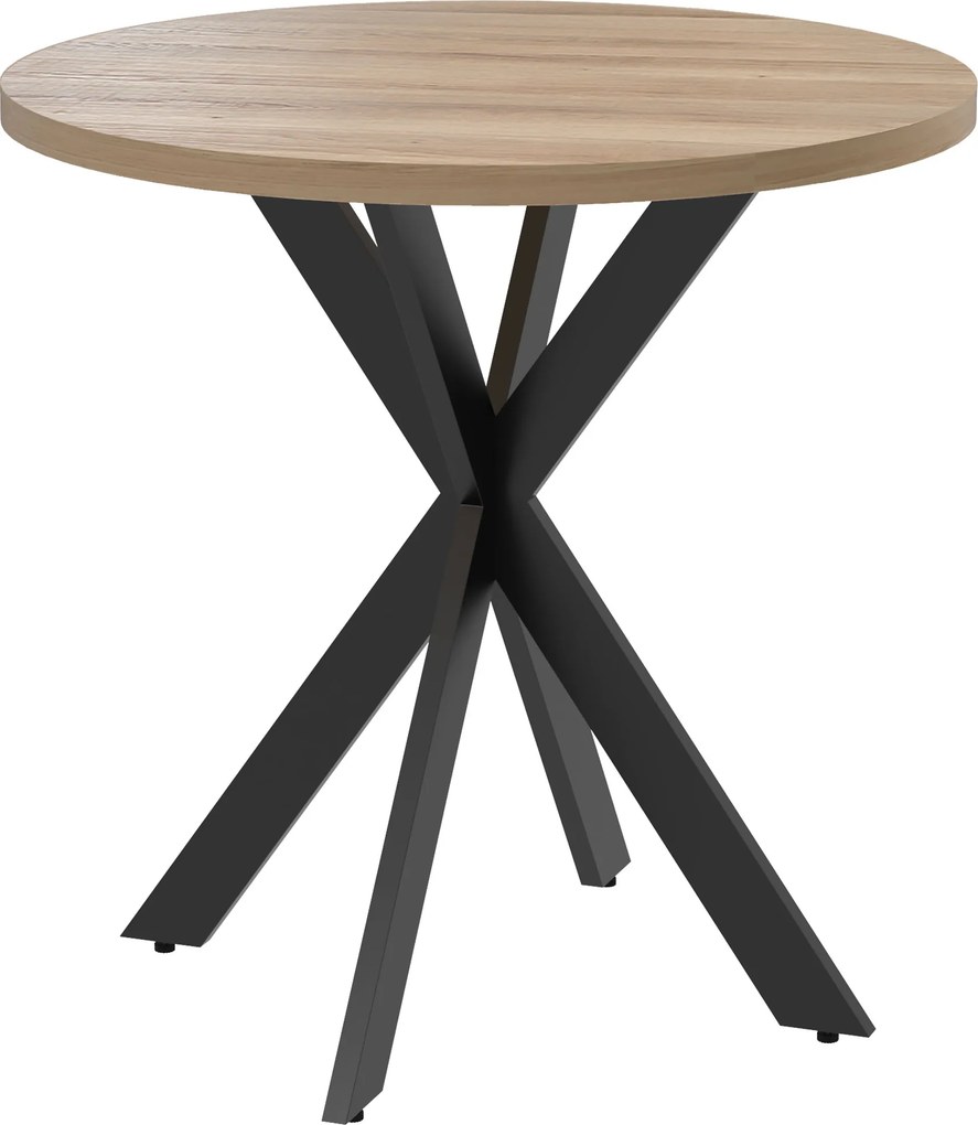 HOMCOM Kulatý jídelní stůl 75 x 75 cm, kuchyňský stůl pro 2-4 osoby, moderní jídelní stůl s pavoučím nohou, hnědá