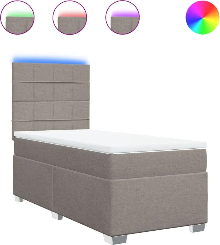 Box spring postel s matrací taupe 80x200 cm textil 3292619