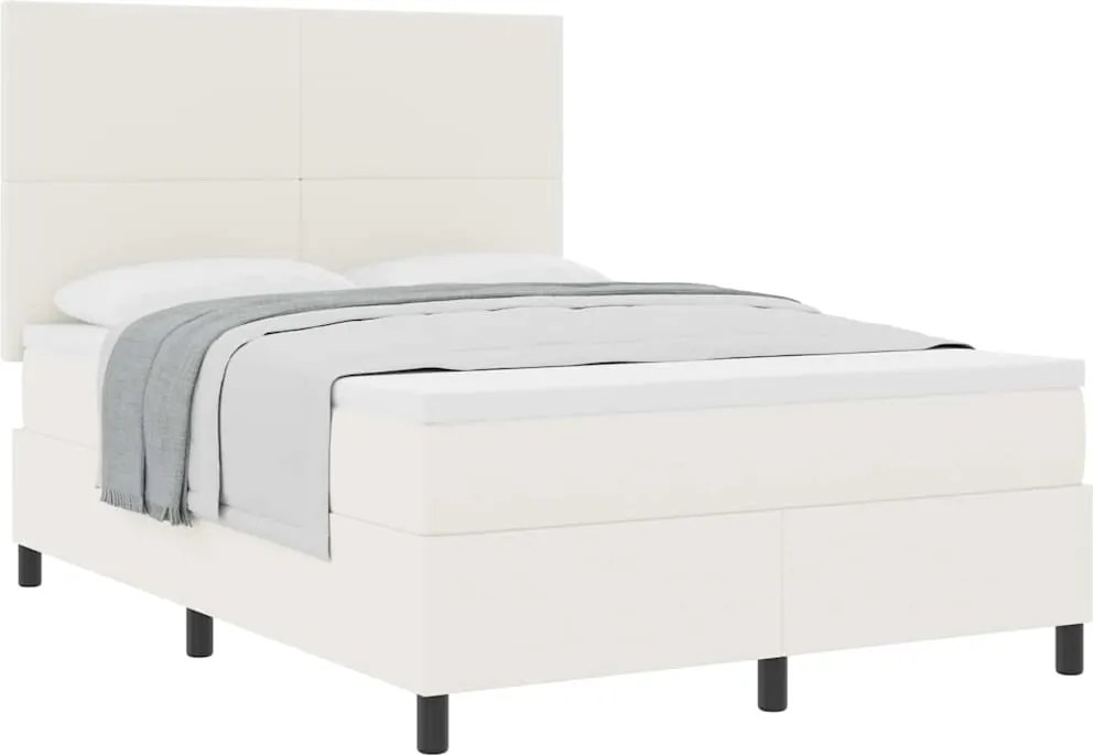 Postel s boxspringem s čelo Krémová a bílá 160 x 200 cm 3337565