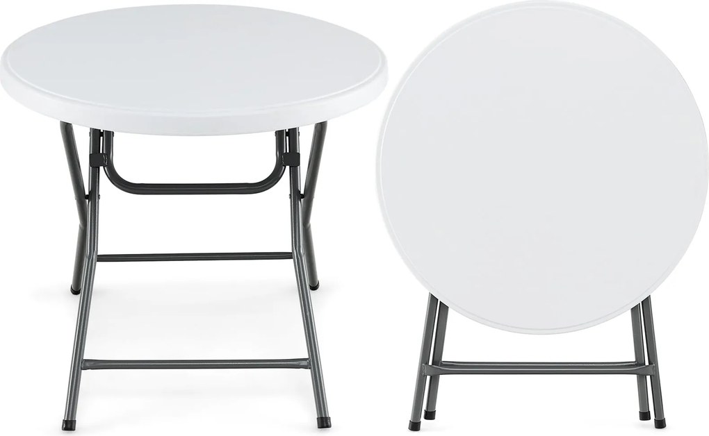 Costway 81 cm kulatý skládací stůl s vyztuženou HDPE deskou stolu robustní