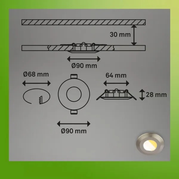 Briloner 7589032-SADA 3xLED Stm koup podh svíti KLIRA LED/4,9W/230V IP44 chrom