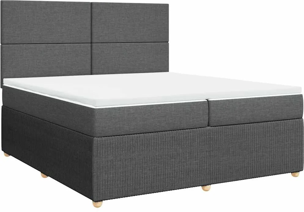 Box spring postel s matrací tmavě šedá 200x200 cm textil 3294457