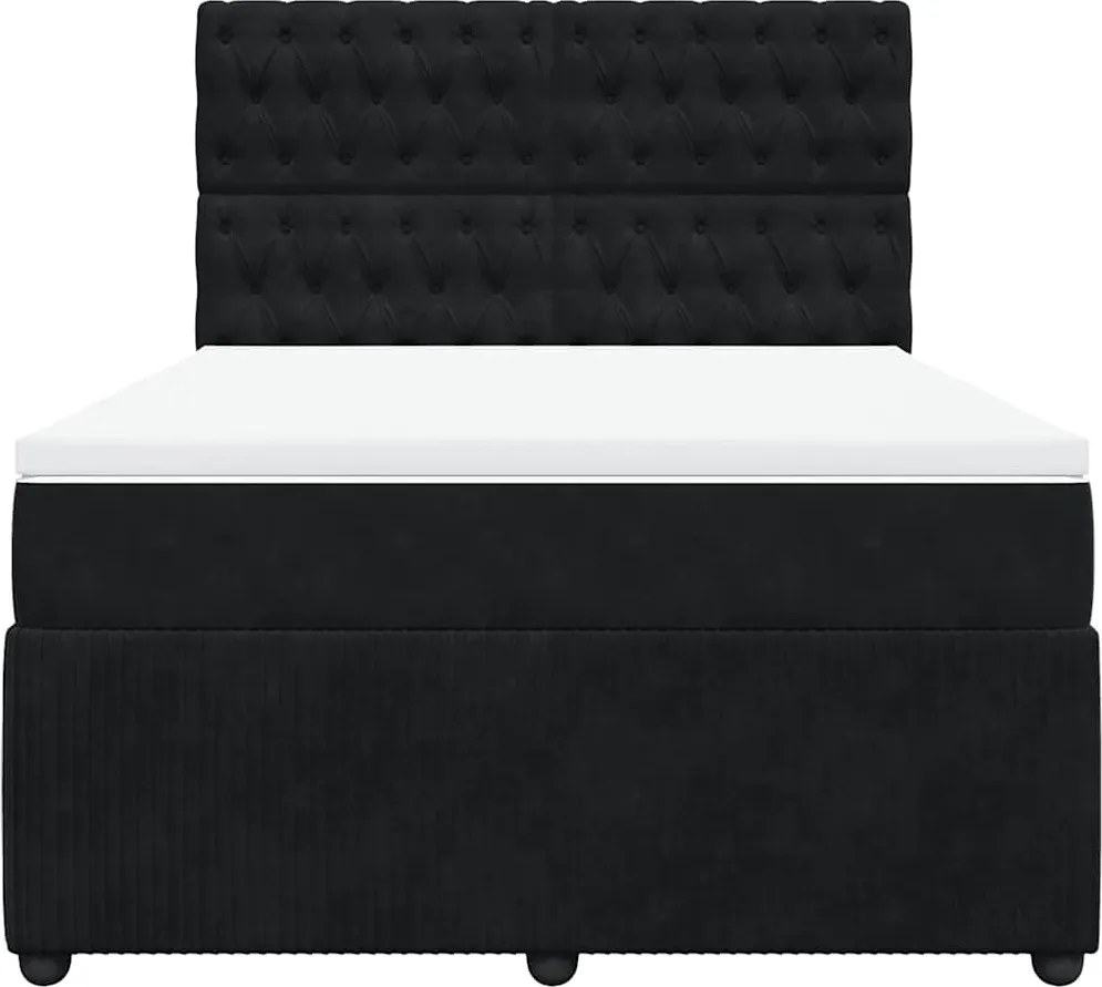 Box spring postel s matrací černá 140x200 cm samet 3292366