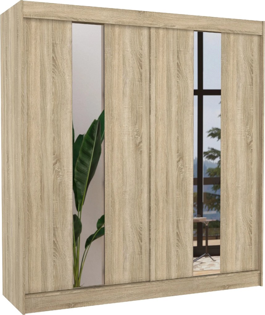 ADRK Furniture Posuvná skříň s zrcadlem BALTON 200 ADRK-SW-BAL-S-200