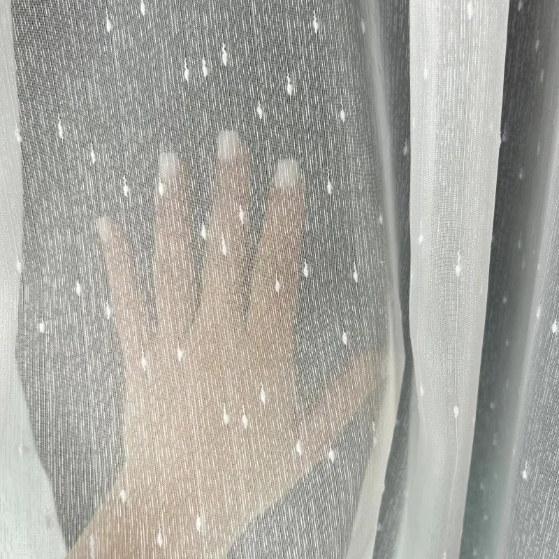 Ervi voálová hotová záclona s řasící páskou - prší /Rain (různé velikosti)