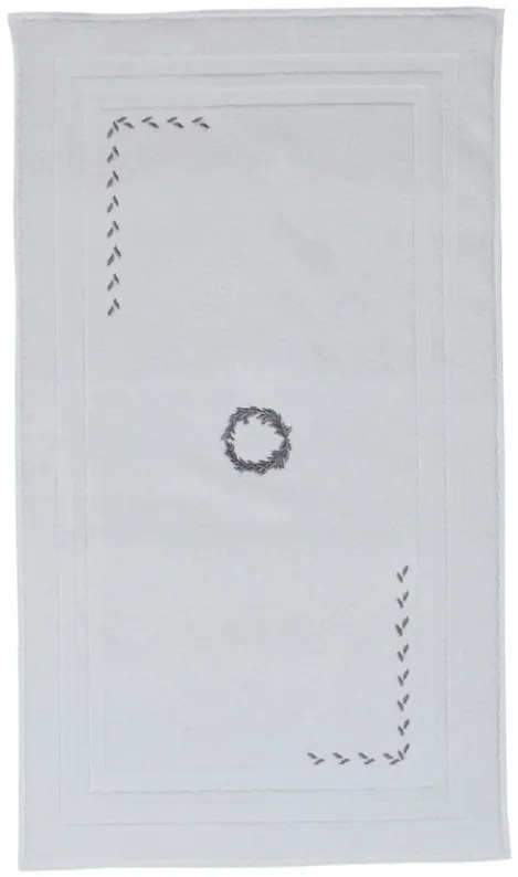 Soft Cotton Koupelnová předložka SEHZADE 50x90 cm Bílá / stříbrná výšivka