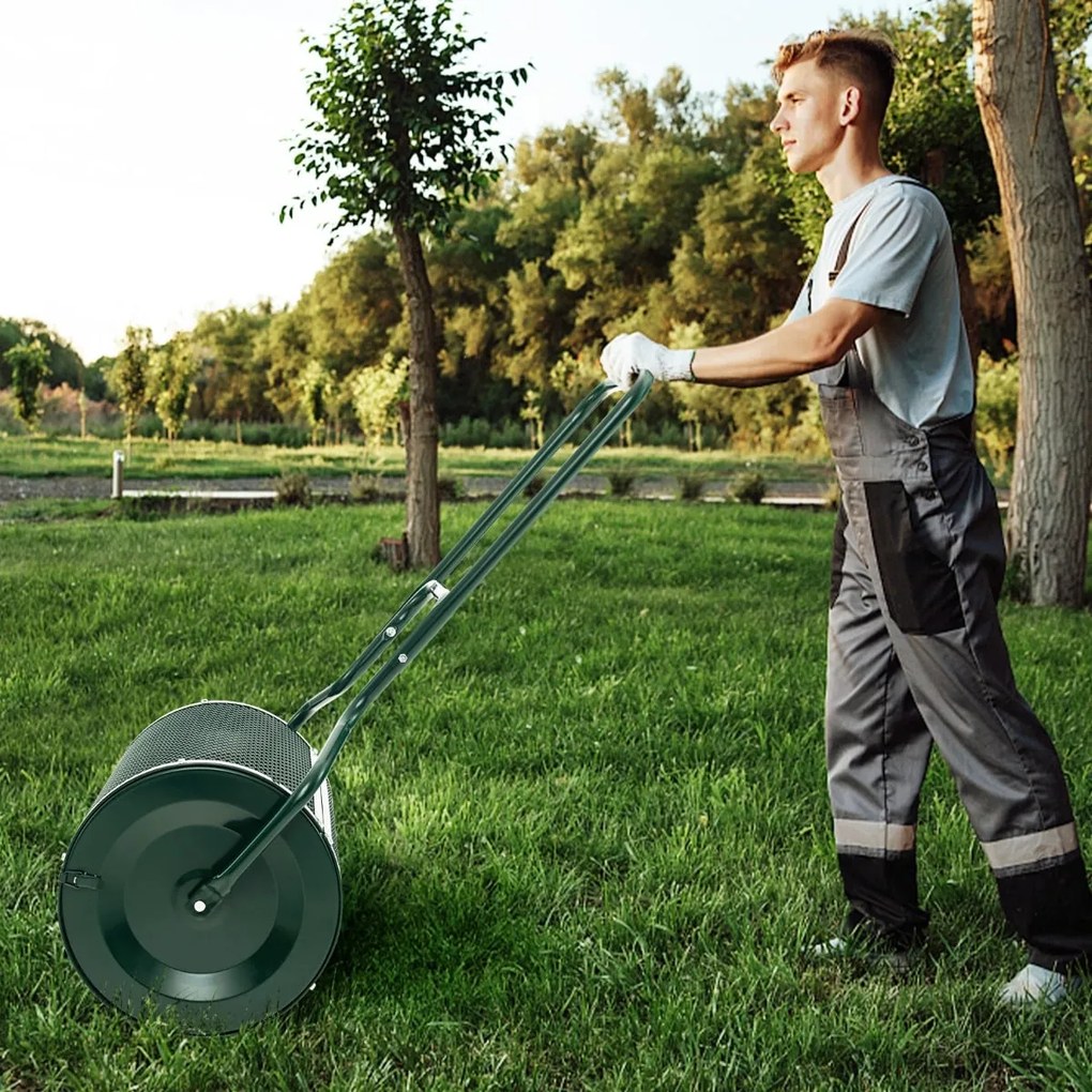 Costway 68 cm široký rozmetač kompostu s vylepšenými bočními tyčemi a rukojetí