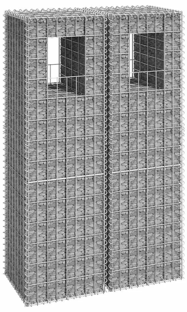 Gabionové sloupky 2 ks 40 x 40 x 140 cm železo 151263