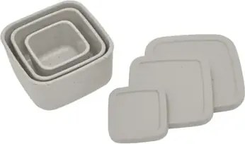 KikkaBoo Sada boxů na svačinu 3 ks Platinum Silicone Sand