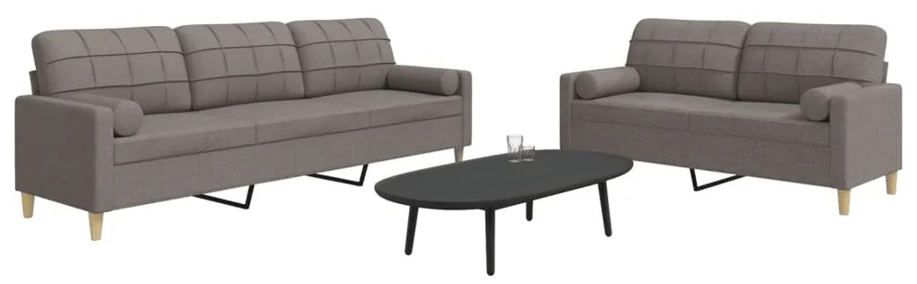 2dílná sedací souprava s polštáři taupe textil 3278342