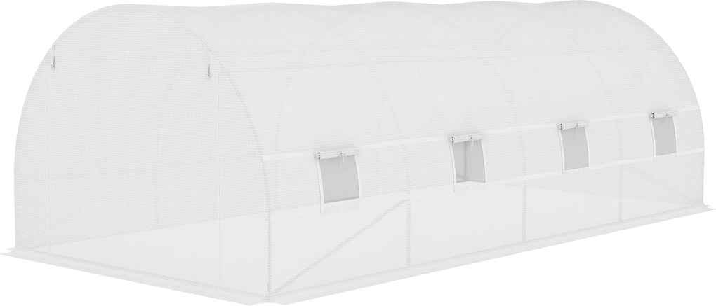 Outsunny náhradní fólie náhradní kryt 600 x 300 x 200 cm s předními dveřmi, 12 oken skleníková fólie odolná proti roztržení, zahradní fólie pro sklen…