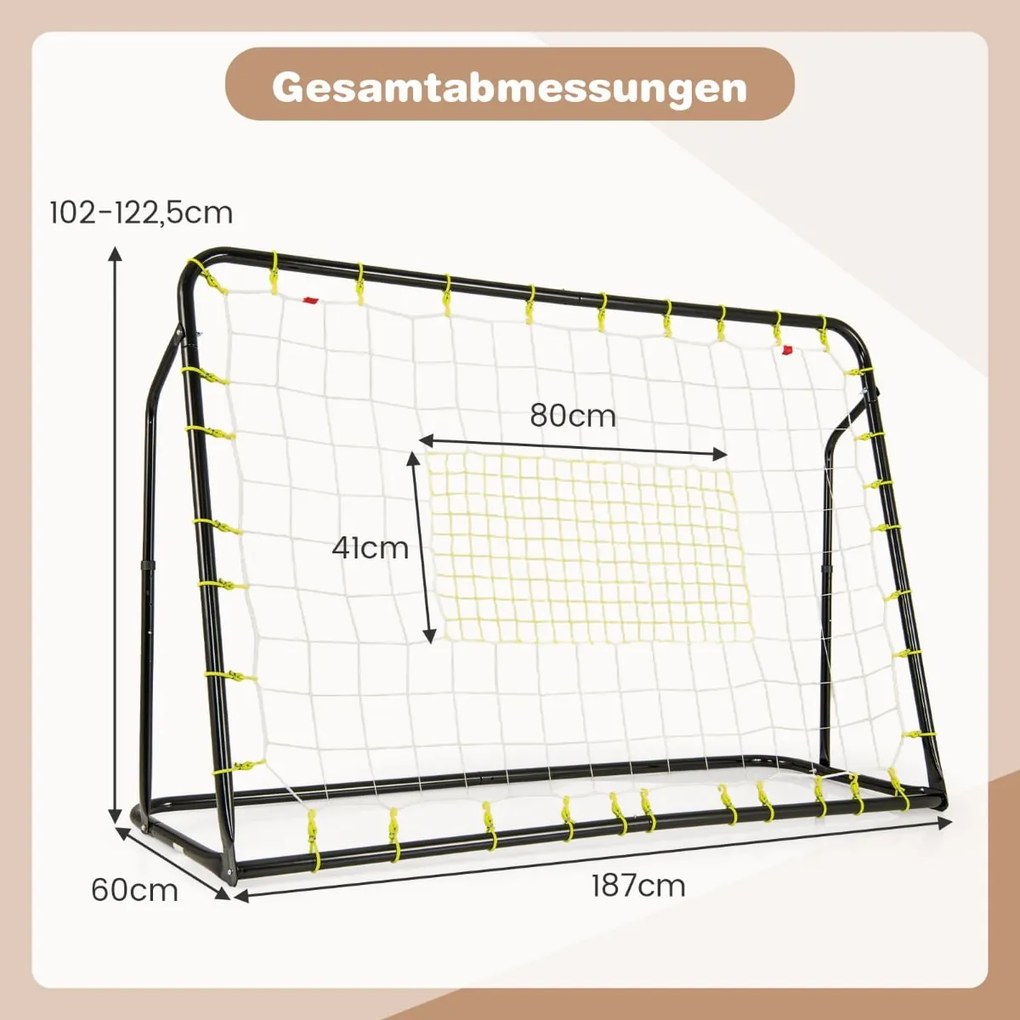 Costway 2 v 1 Fotbalová branka a odrazka Fotbalové branky 187 × 60 × – černý