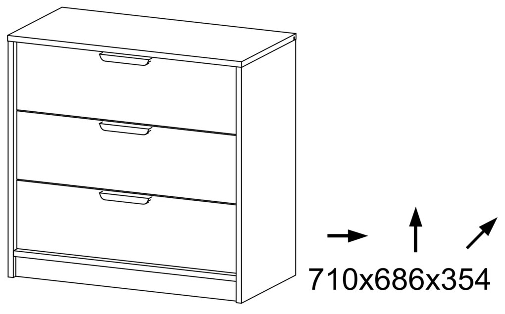 Sconto Komoda CANYON CN3 dub artisan/antracit
