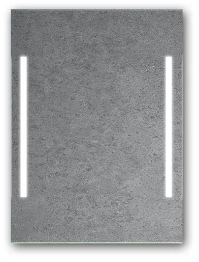 Amirro Zrcadlo na zeď chodbu do pokoje ložnice koupelny předsíně LUMINA WHITE - 80 x 60 cm se dvěma podsvícenými pruhy (zářivkové osvětlení) 901-329
