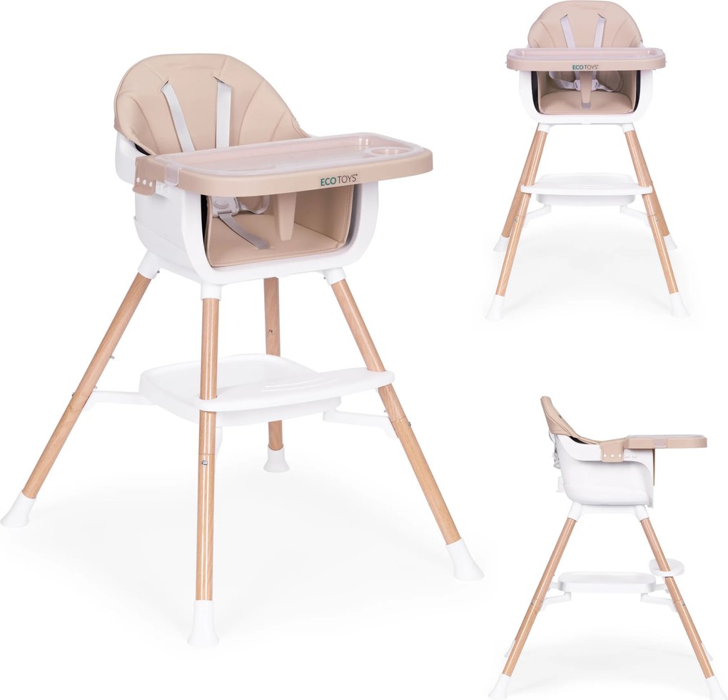 Dětská židlička 2v1 BABY ECOTOYS béžová