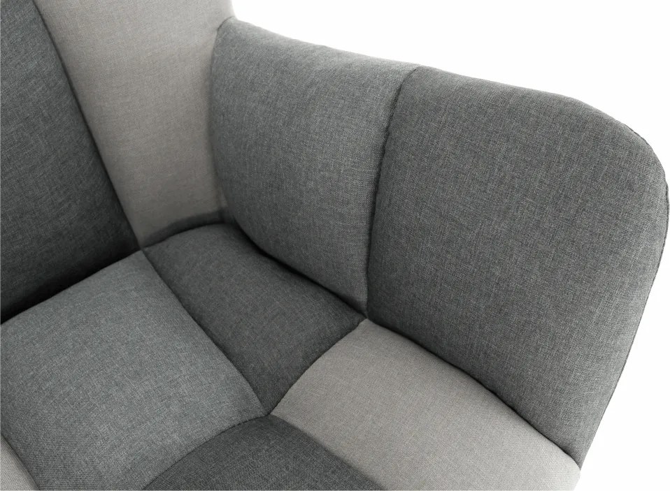 Designové otočné křeslo, patchwork/černá, KOMODO