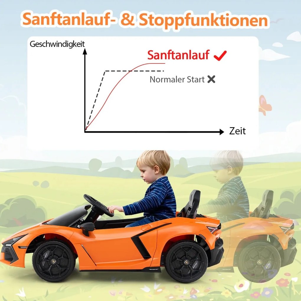 Costway Elektrické auto pro děti Lamborghini Revuelto 12 V elektrické dětské