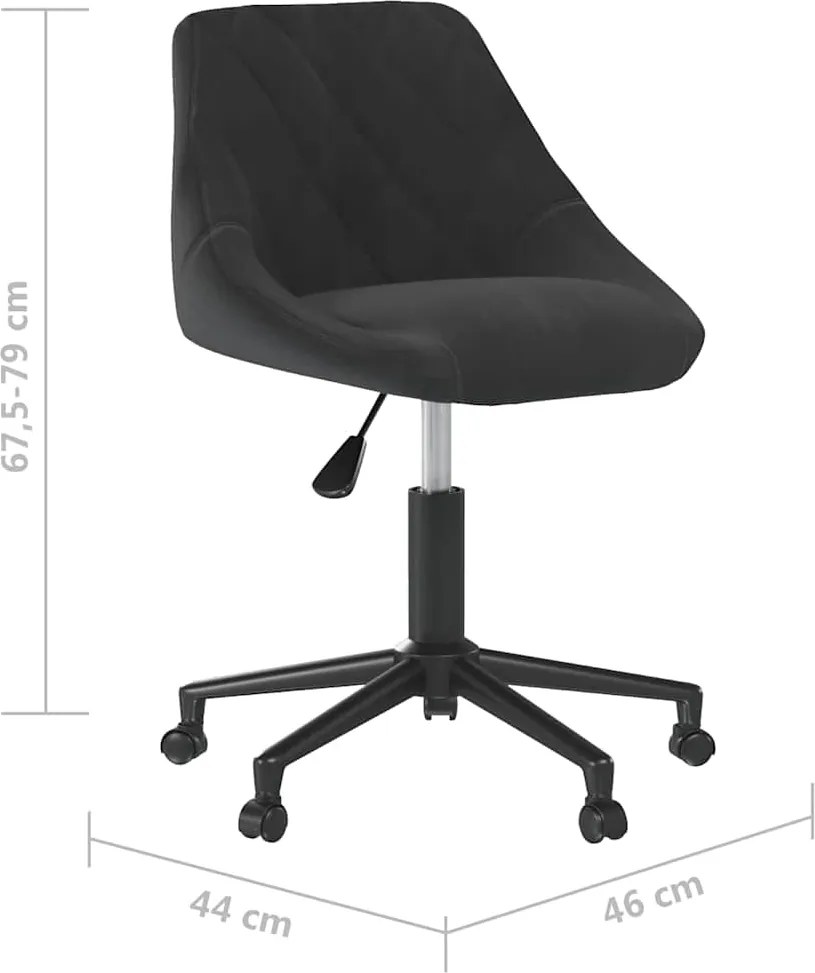 Otočná jídelní židle černá samet 3089029