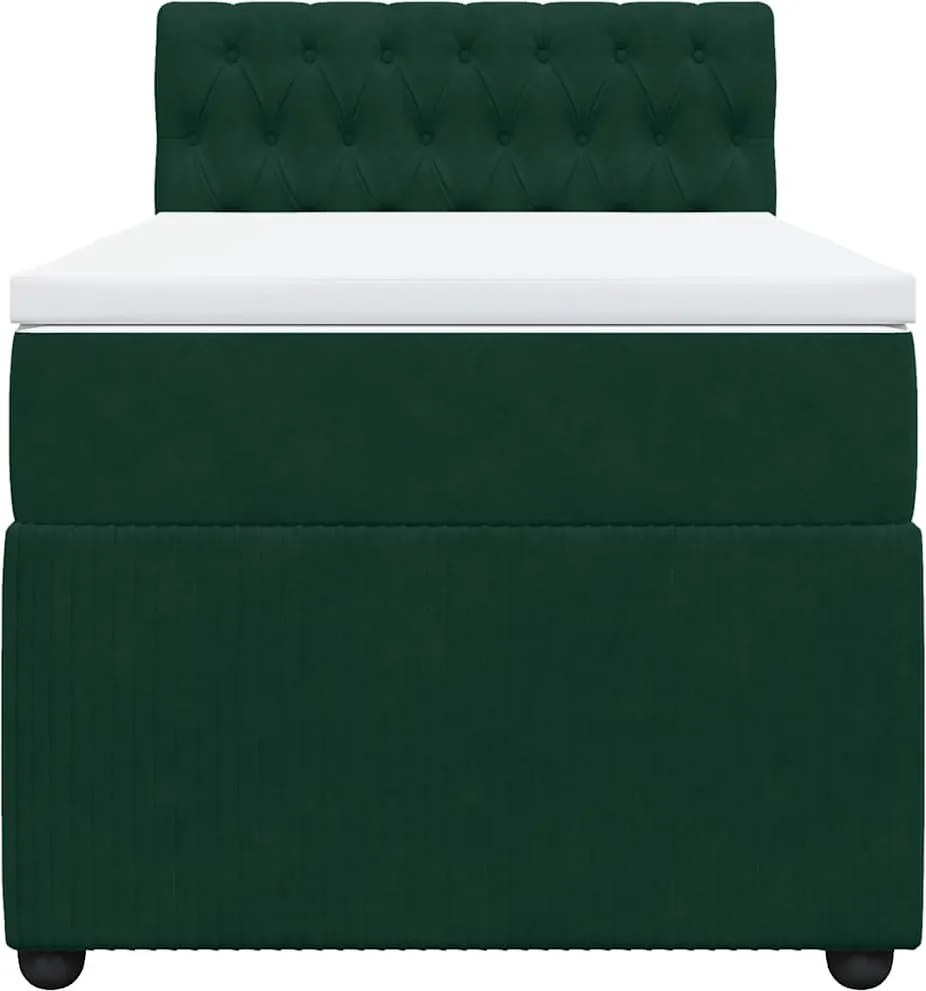 Box spring postel s matrací tmavě zelená 80 x 200 cm samet 3289899