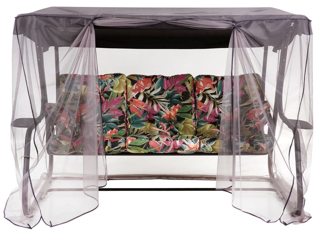 Zahradní houpačka s moskytiérou a s bočními stolky Celebes Plus Black Edition G052-23IB PATIO