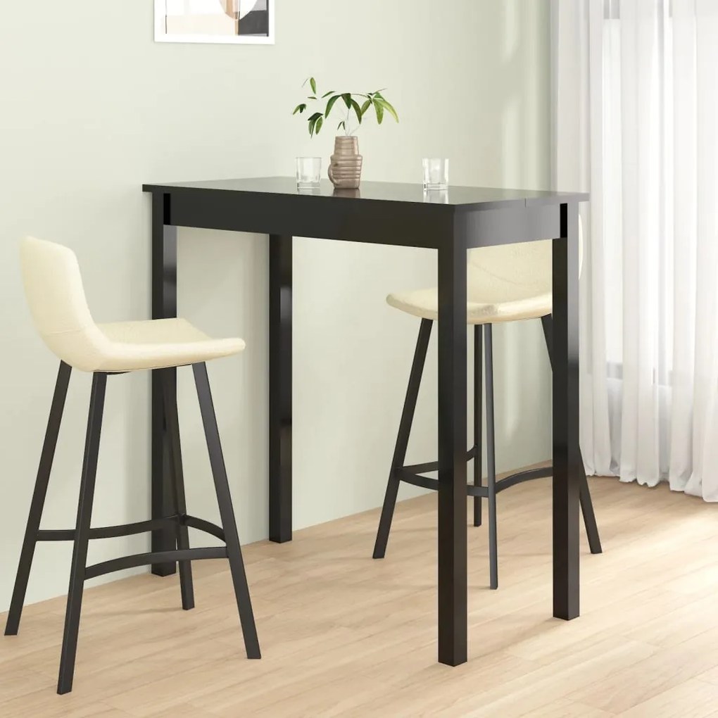 Barový stůl MDF černý 115 x 55 x 107 cm 240378