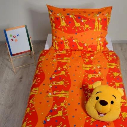 Povlečení bavlněné dětské Žirafky oranžové Emi 1x Polštář 90x70cm, 1x Přikrývka 140x200cm
