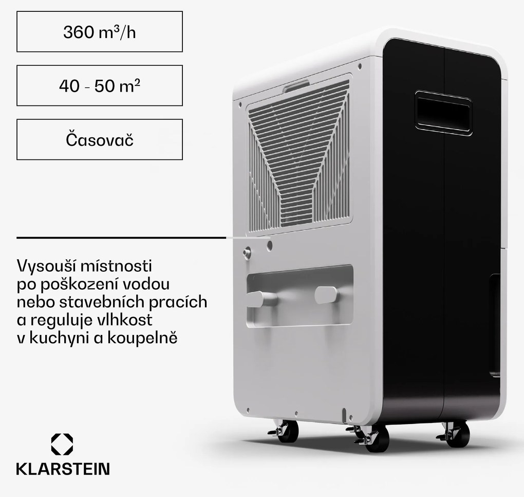 Klarstein DryFy Grand Smart 55, odvlhčovač, WiFi, kompresní, 55 l/24 h, 40-50 m²
