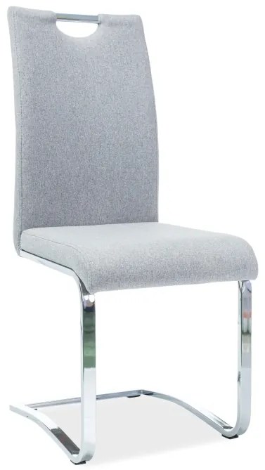 SIGNAL Jídelní židle - H-790, tkanina, chromované nohy, šedá Čalounění: šedá (tap.97)