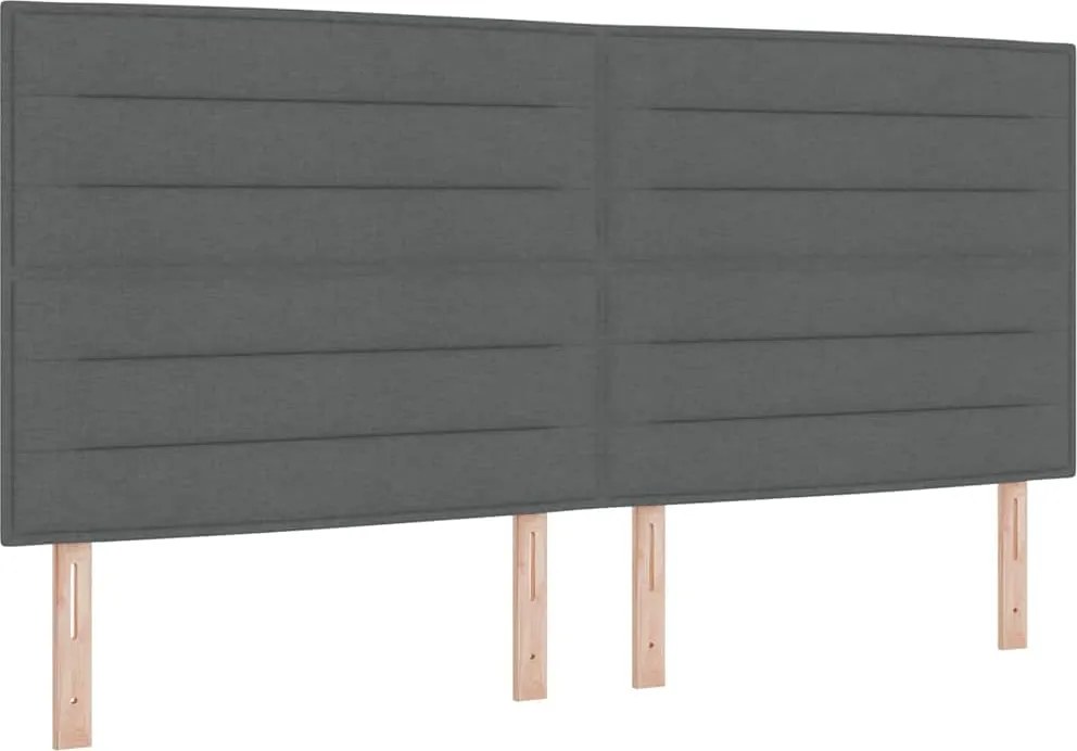 Postel s boxspringem s matrací Tmavě šedá 200 x 200 cm textil 3340523