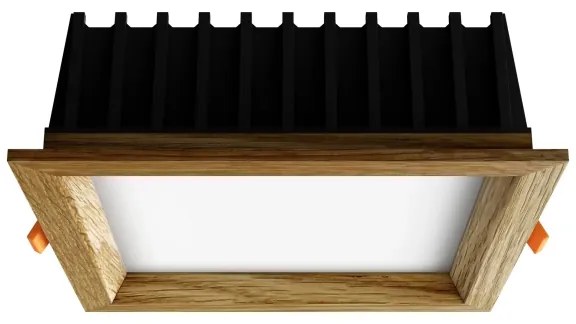 APLED - LED Podhledové SQUARE WOODLINE LED/12W/230V 3000K 17x17 cm dub masiv
