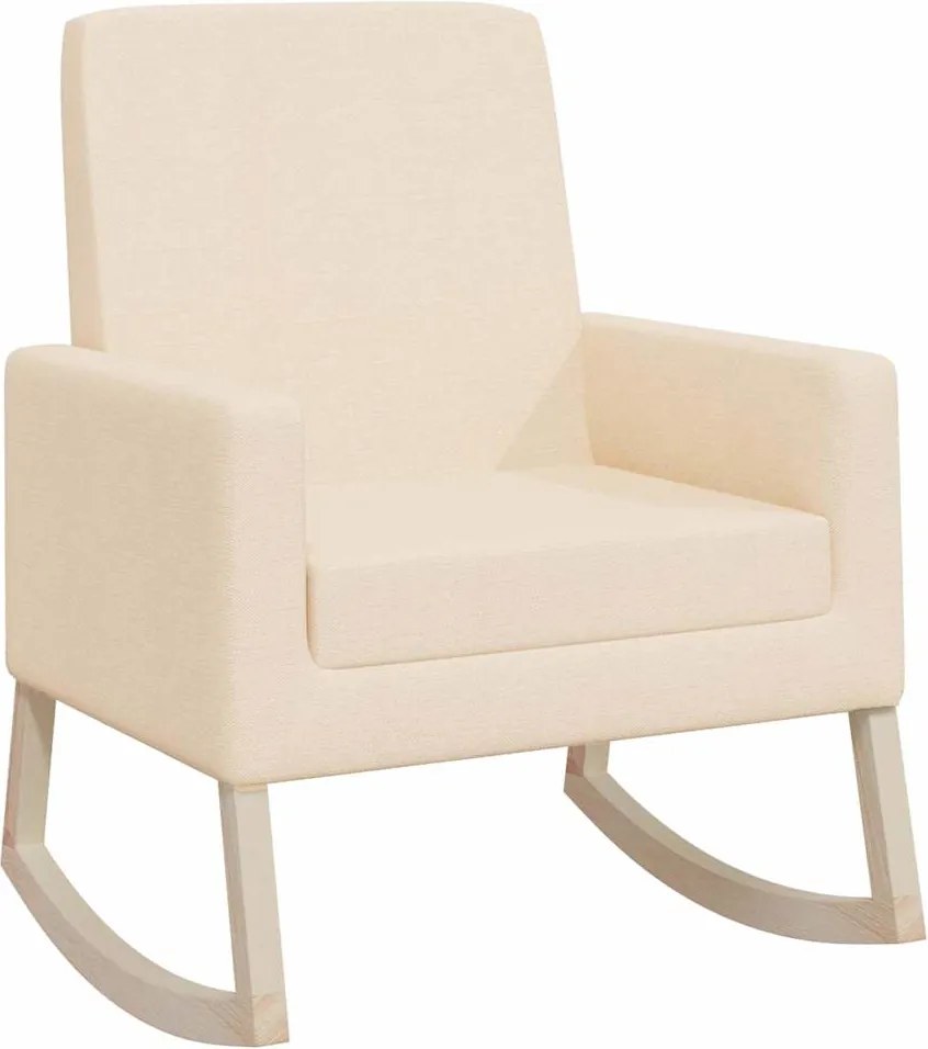 Houpací křeslo krémové textil 329424