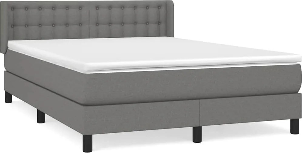 Box spring postel s matrací tmavě šedá 140x200 cm textil 3130034
