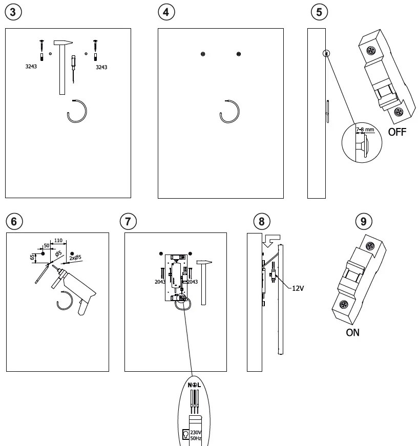 Intedoor MAJESTIC zrcadlo s LED osvětlením, bílý rám,  MA ZS 50 W LED