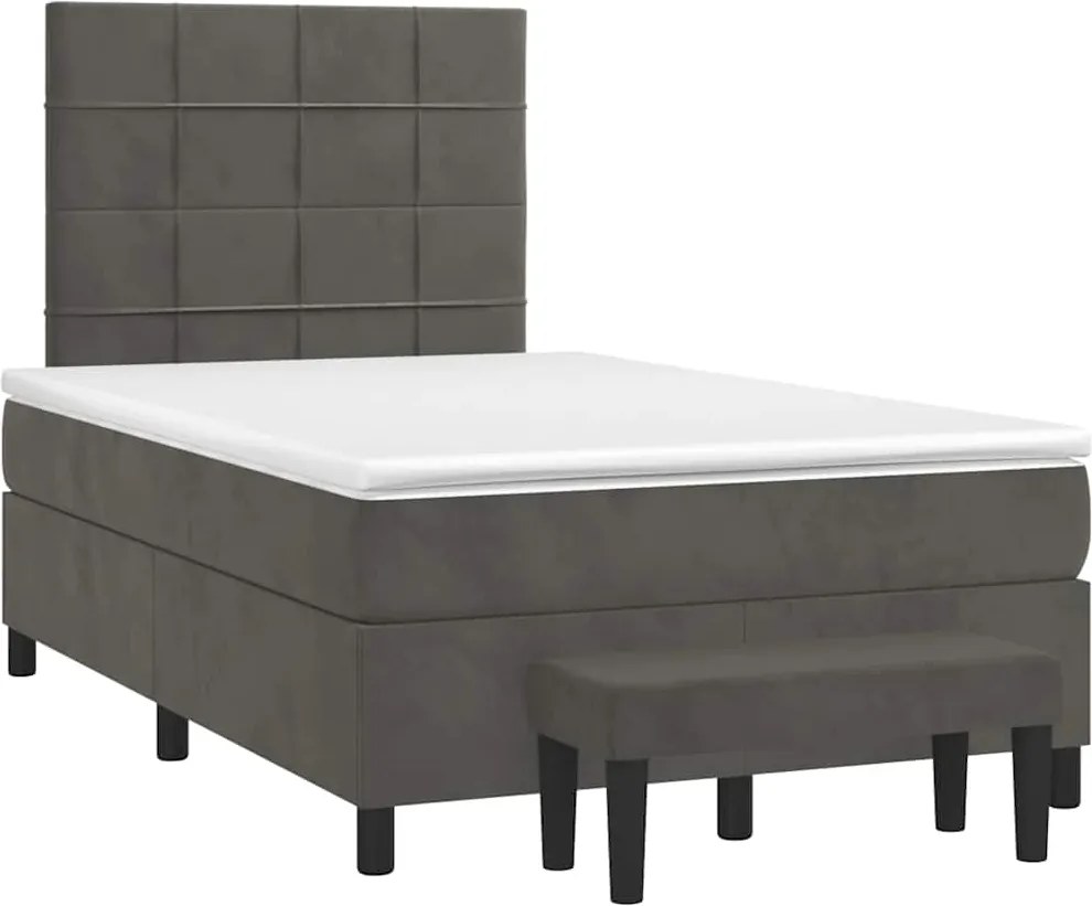 Box spring postel s matrací tmavě šedý 120x190 cm samet 3270470
