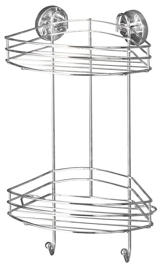 WENKO 20885100-Rohový regál VACUUM-LOC RUND STAH 24,5x41 cm lesk. chrom 20885100